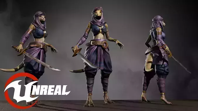 3D model LIZARD GIRL VR / AR / low-poly | CGTrader