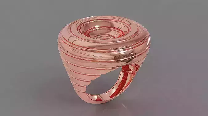Spiral Layered Ring with Geometric Cutouts 3D model 3D printable | CGTrader