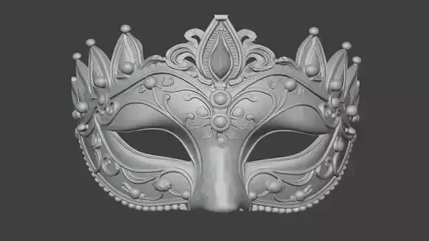 Royal Ornamental Venetian Mask 3D model 3D printable | CGTrader
