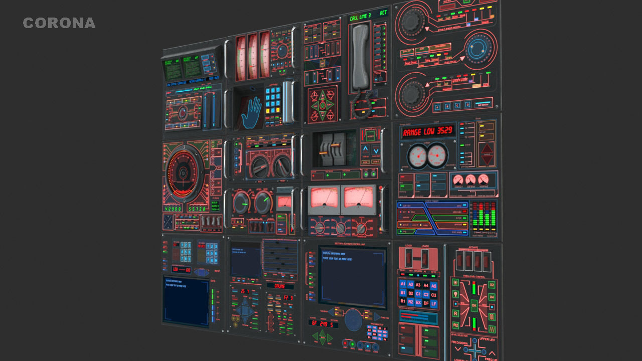 3D model Control panels set VR / AR / low-poly | CGTrader