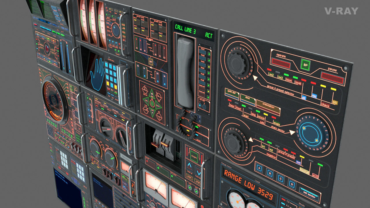 3D model Control panels set VR / AR / low-poly | CGTrader