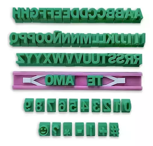 Alphabet Letter Stamps for Dough 3D model 3D printable | CGTrader