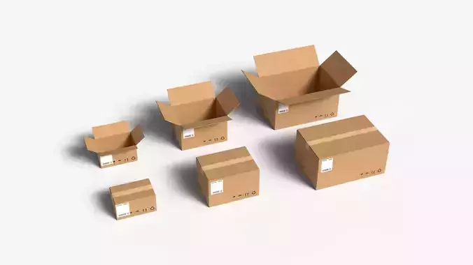 Cardboard Box Set - Small Medium Large - Open Closed PBR Pack | CGTrader