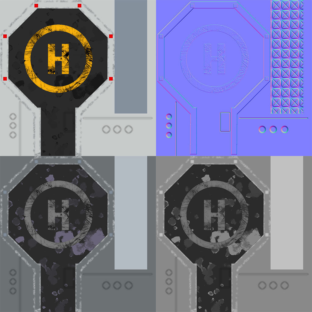 3D model Helipad 3 octagon with gold logo VR / AR / low-poly | CGTrader