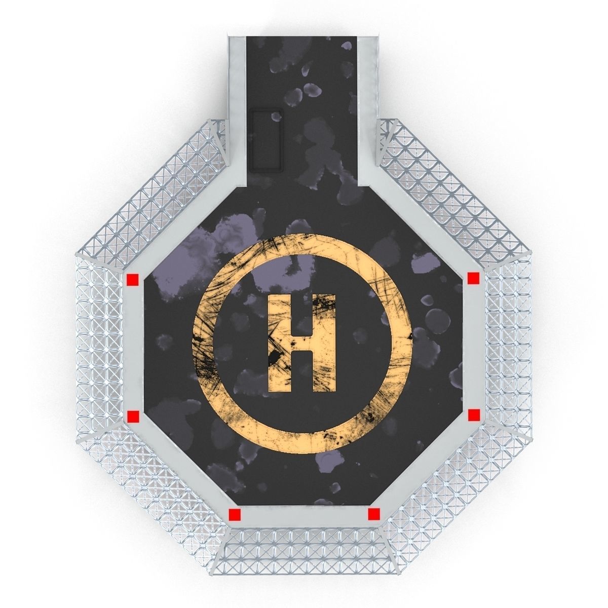 3D model Helipad 3 octagon with gold logo VR / AR / low-poly | CGTrader