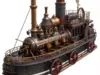 3D model Steampunk Industrial Land-Ship 3D Model VR / AR / low-poly ...