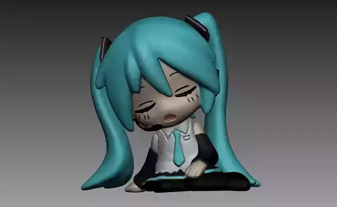 Hatsune Miku Katazun sleepy miku 3D model 3D printable | CGTrader