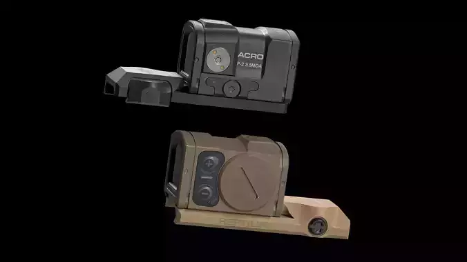 3D model Aimpoint ACRO P2 Red Dot Sight with Reptilia Mount VR / AR ...