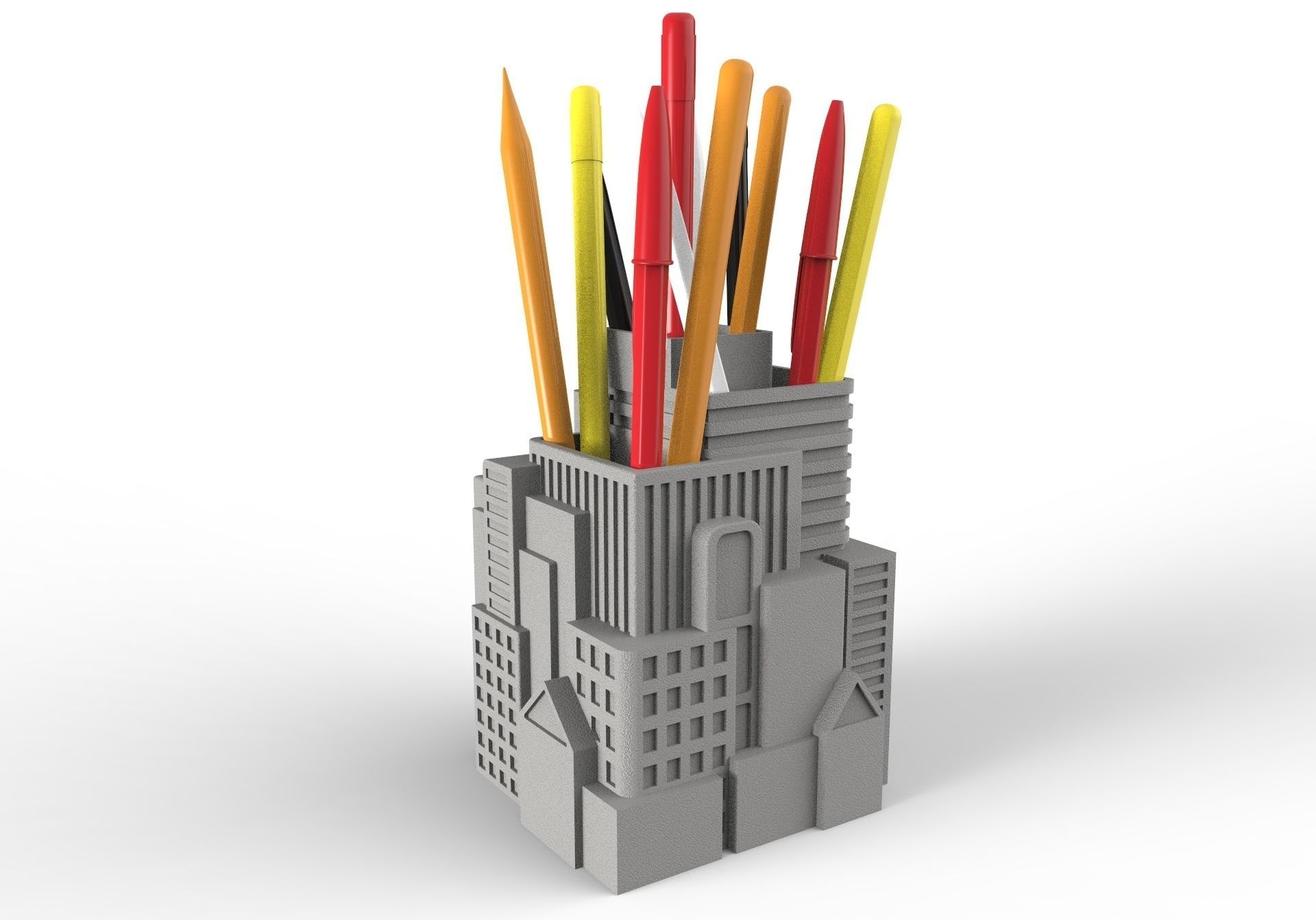 City Pencil Case 3D model 3D printable | CGTrader