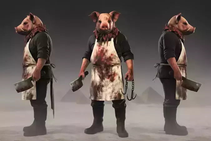 3D model Horror Pig Butcher Character Dark Concept Art Game Character ...