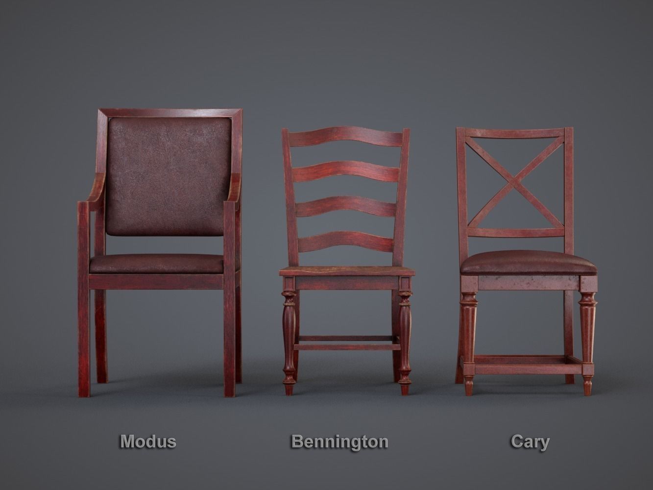 3D model Wooden Chairs Collection PBR VR / AR / low-poly | CGTrader