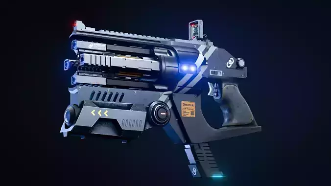 3D model Cyberpunk Game-Ready Handgun VR / AR / low-poly | CGTrader