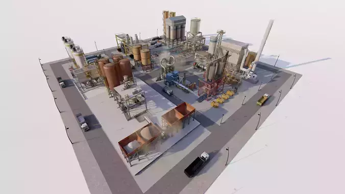 Industrial Factory-Factory building 3D model animated rigged | CGTrader