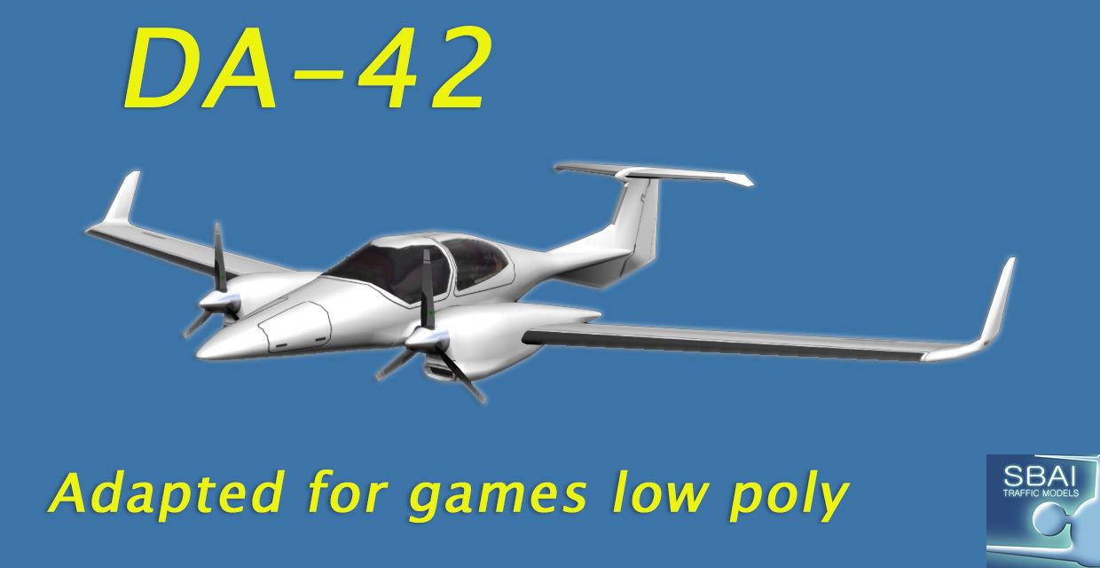 3D model Diamond DA42 VR / AR / low-poly animated | CGTrader