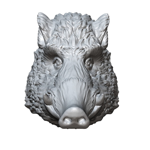 boar head sculpture 3D Model 3D printable OBJ STL | CGTrader.com