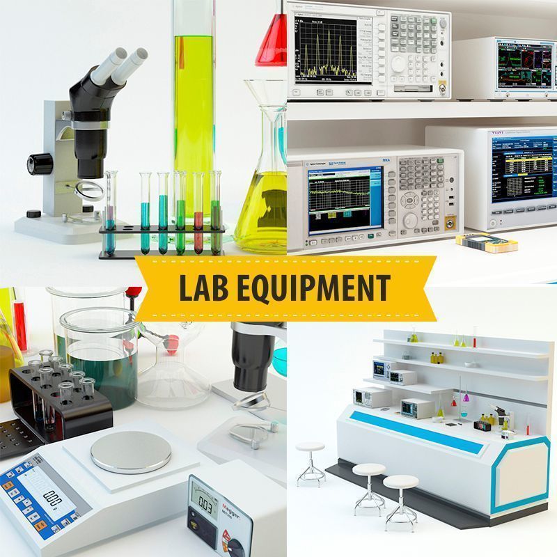Lab equipment set 2 3D model | CGTrader