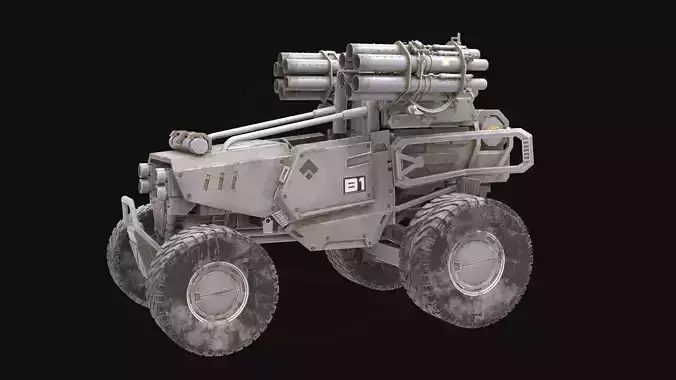 3D Model Sci-Fi Military Buggy - Low Poly Combat Vehicle 3D model ...