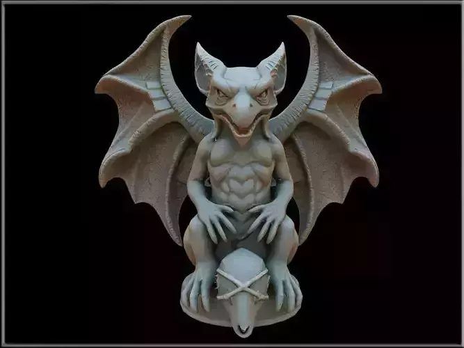 3D model Stone Bat Gargoyle statue VR / AR / low-poly | CGTrader