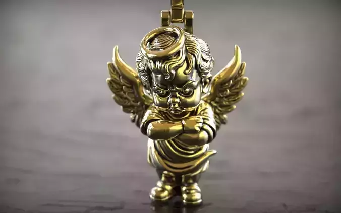 Angry Cherub Angel Statue 3D model 3D printable | CGTrader