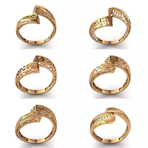 50 Files - Women Rings Modern Double Head Jewelry Women Ring 3D Model ...