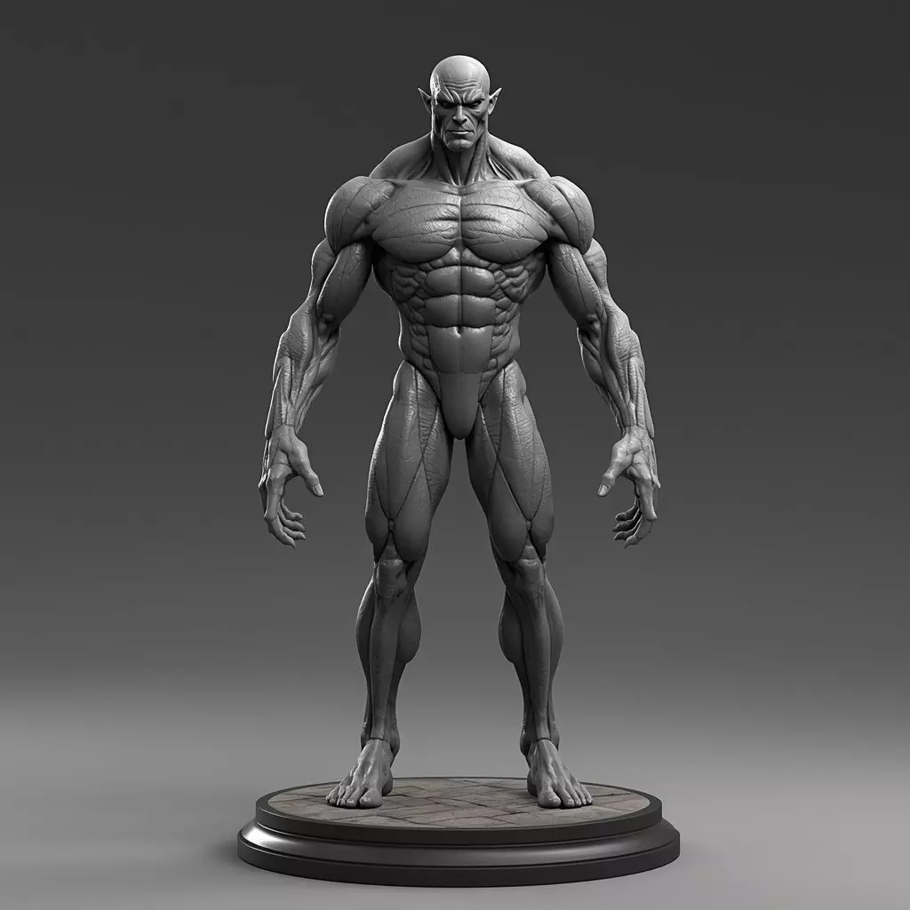 Dark Fantasy Muscular Villain 3D model 3D printable | CGTrader