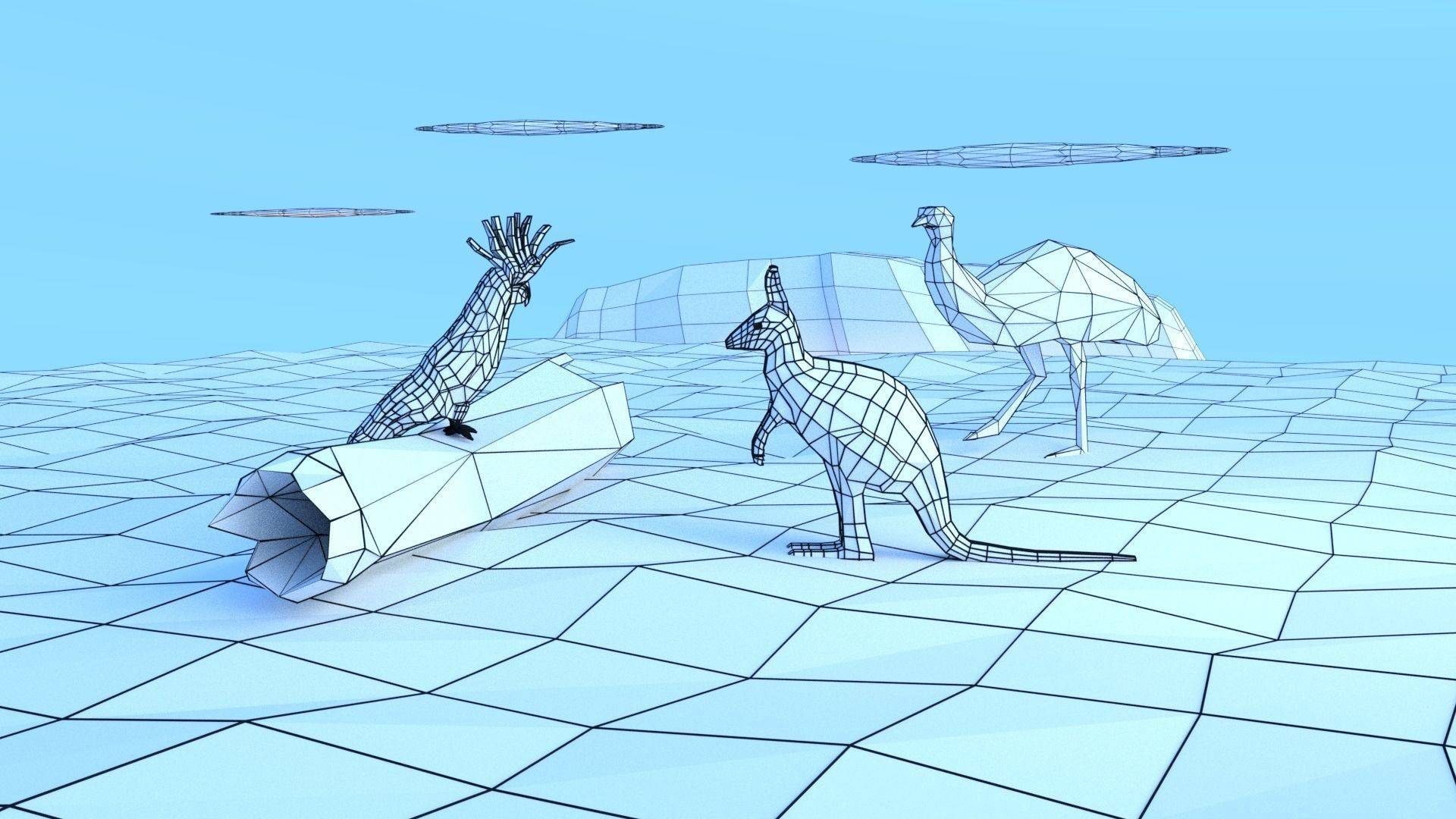 3D model AUSTRALIAN NATIVE ANIMALS VR / AR / low-poly | CGTrader