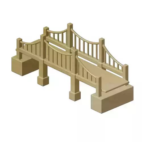Wooden Premium Suspension Bridge Toy 3D model | CGTrader