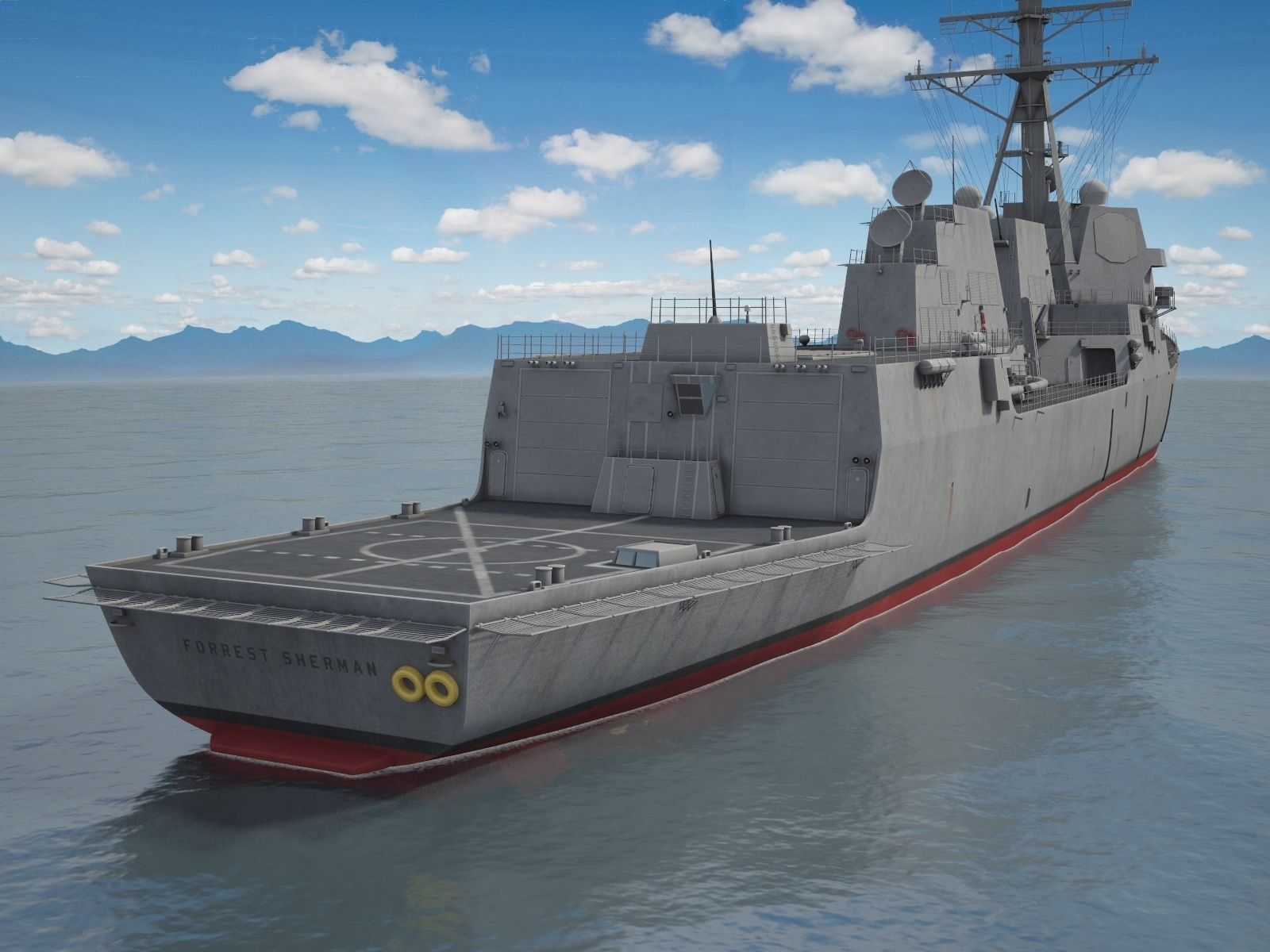 USS Forrest Sherman DDG98 Destroyer 3D model | CGTrader