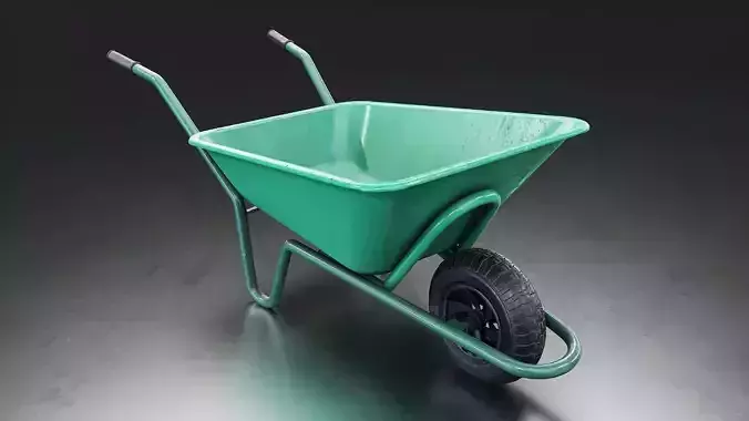 3D model Green Wheelbarrow 3D Model VR / AR / low-poly | CGTrader