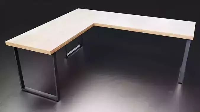 3D model Modern L-Shaped Office Desk VR / AR / low-poly | CGTrader
