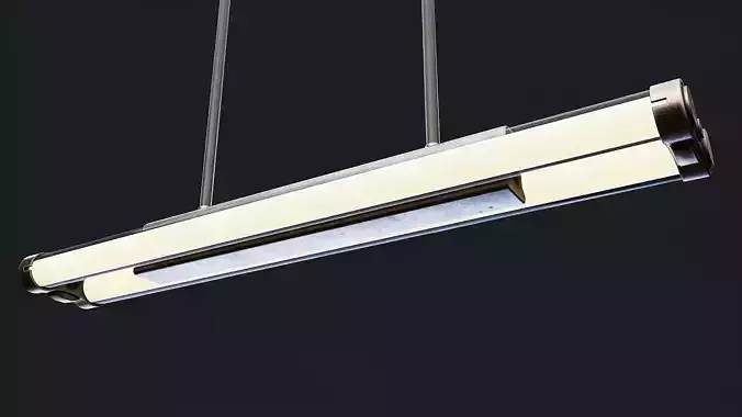 3D model Industrial Fluorescent Ceiling Light - 2 VR / AR / low-poly ...