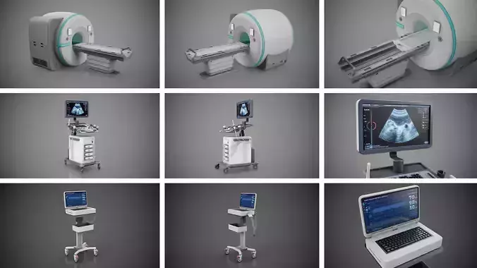 3D Model Pack Medical equipment for a hospital VR / AR / low-poly ...