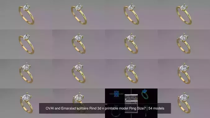 OVAl and Emaralad solitaire Rind 3d n printable model Ring Size7 3D ...