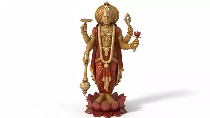 Lord Vishnu Narayan High-Poly Statue Hindu Deity 3D Model 3D model ...