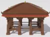 Traditional Wooden Bus Stop Shelter Village Waiting Pavilion 3D 3D ...