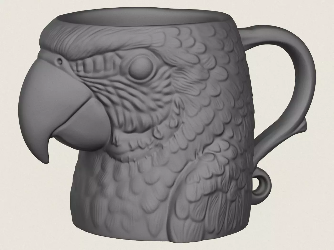 Parrot Bird Face Mug 3D model 3D printable | CGTrader