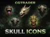 Dark Fantasy Skull Icons Pack VR / AR / low-poly | CGTrader