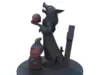 3256Werewolf Howling with Skull Minimalist Statue STL 3D model 3D ...