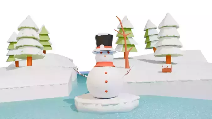3D model Winter low poly VR / AR / low-poly | CGTrader