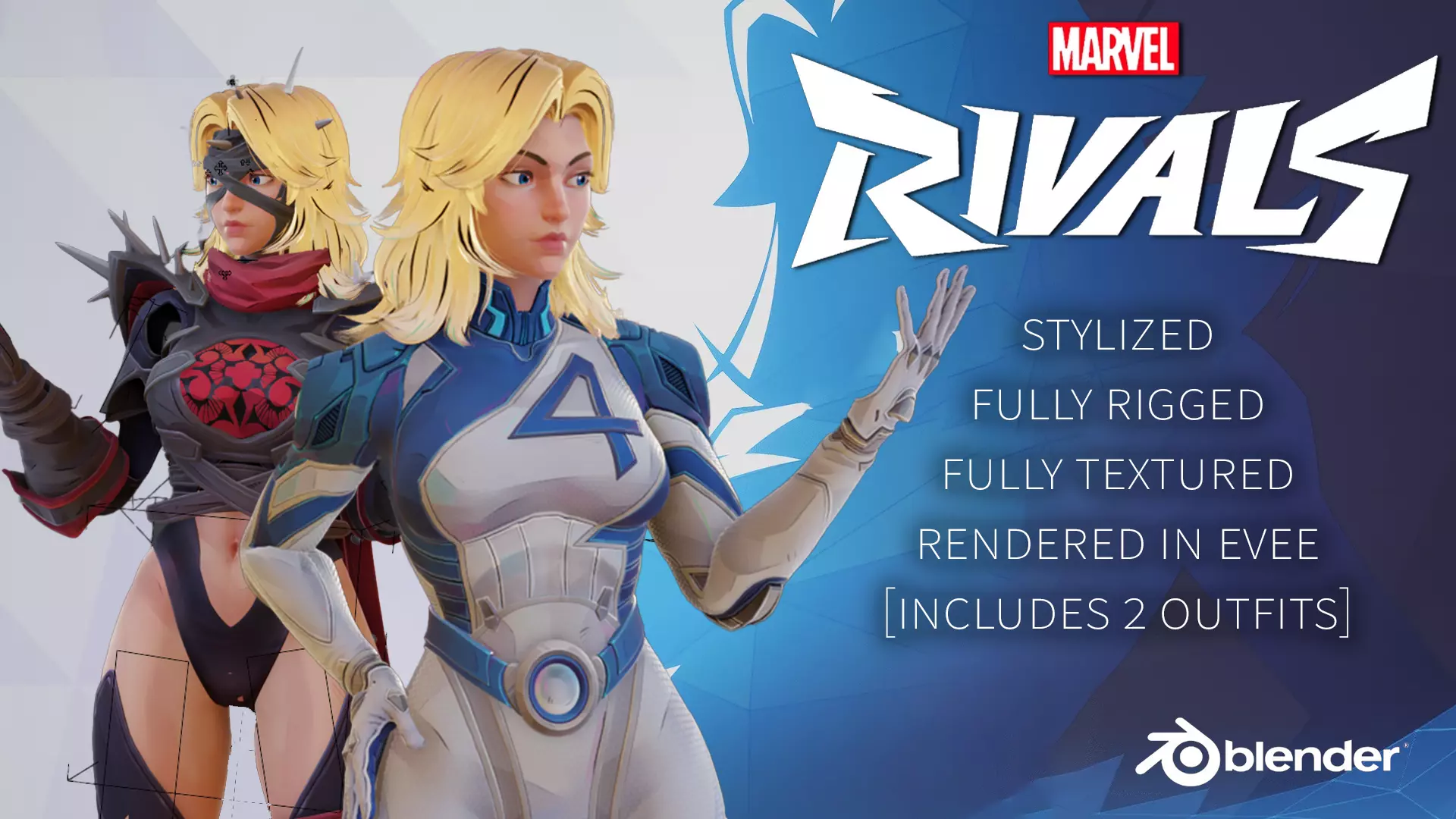 Marvel Rivals - Invisible Woman - FULLY RIGGED - Sue Strom 3D model ...