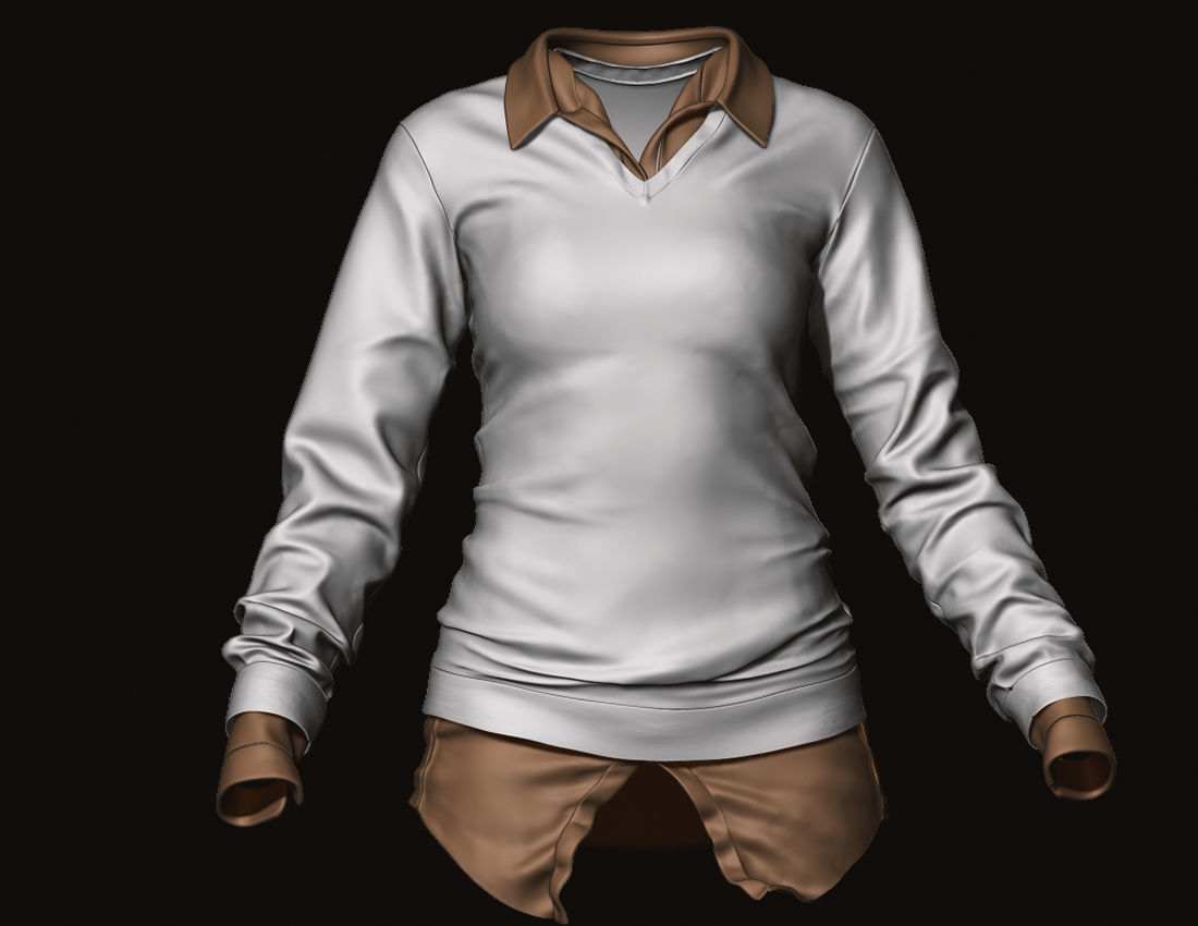 Realistic FemaleShirts sculpted zbrush file 3D model | CGTrader
