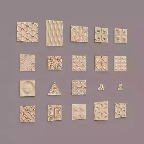 Collection Of 20 Decorative Wall Panels Part 1 3D model | CGTrader