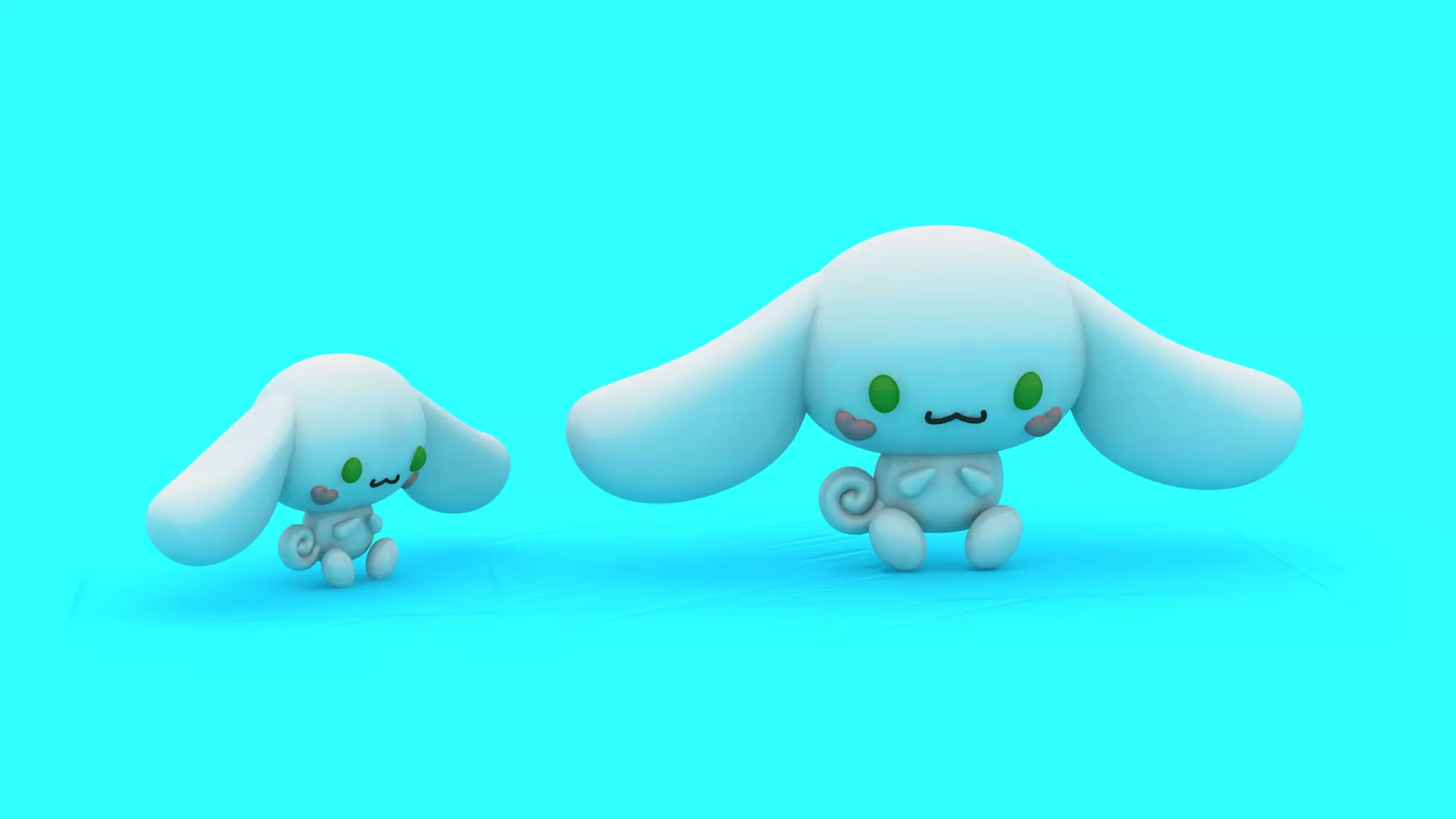 Cute Bunny Character Stylized Cartoon Toy with Long Ears 3D model 3D ...