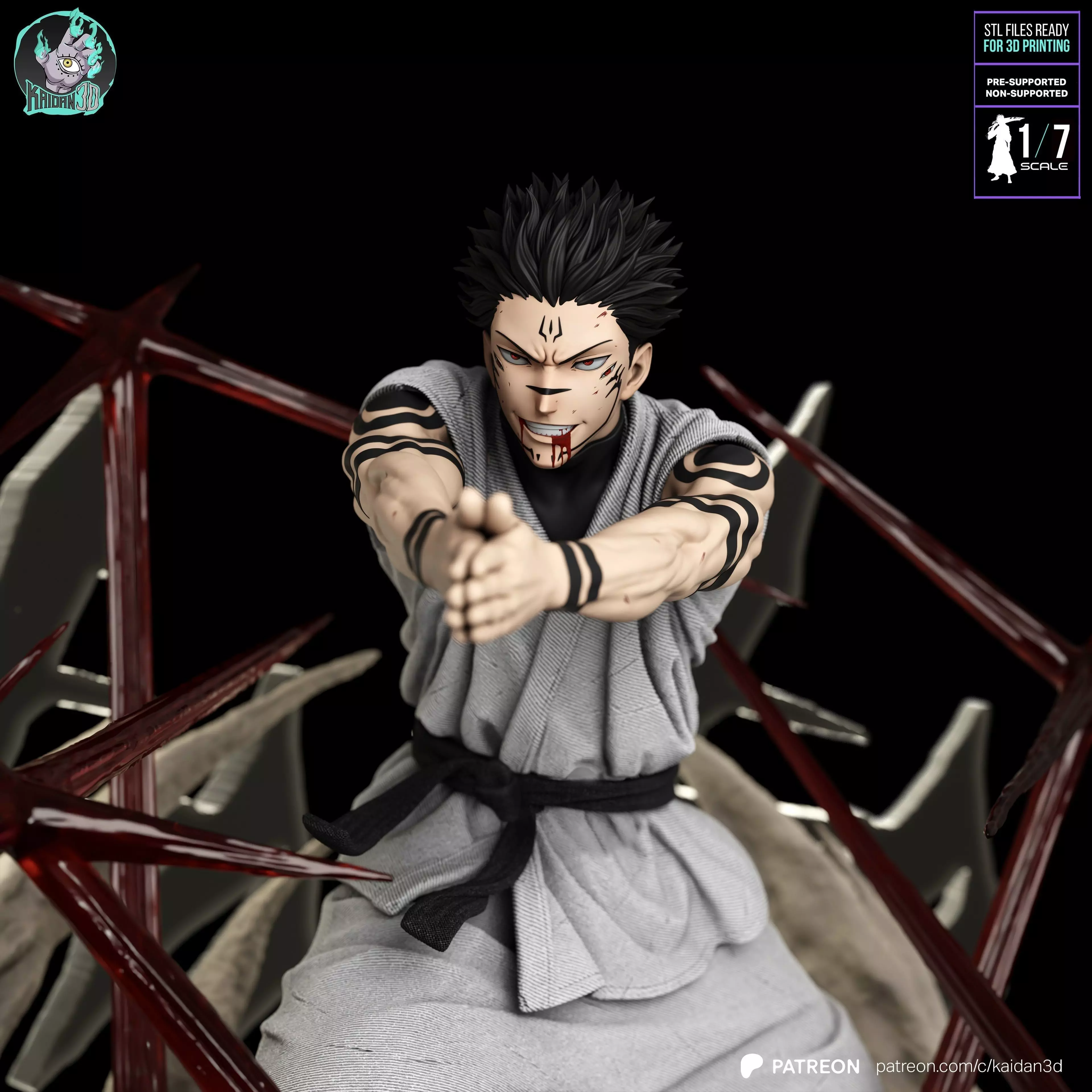 Sukuna Megumi body JUJUTSU KAISEN - STL Ready for 3D Printing 3D model ...