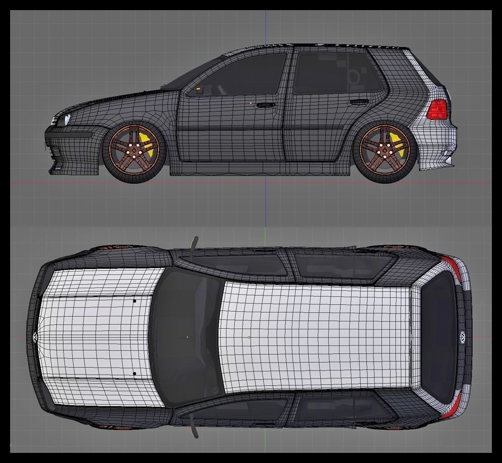3D model Volkswagen VW MK Golf 4 R32 BlackEdition CustomTuning VR / AR ...