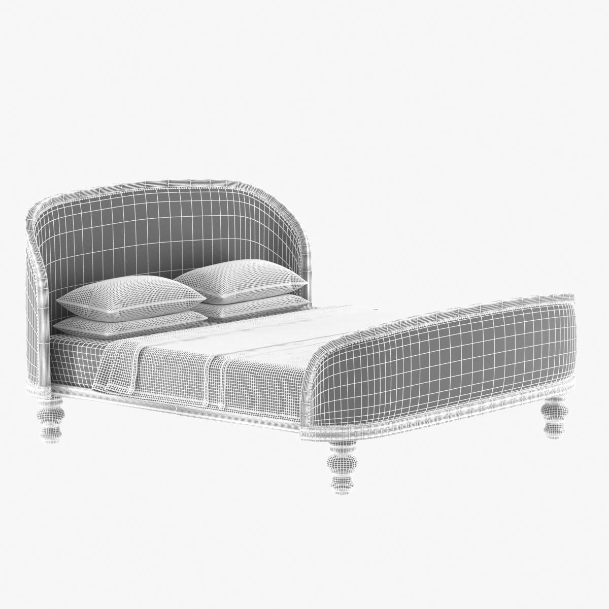 Custom made classic bed 3D model | CGTrader