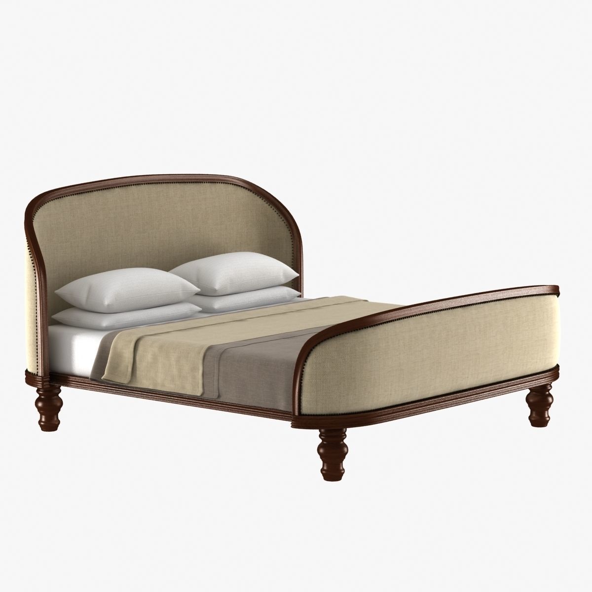 Custom made classic bed 3D model | CGTrader