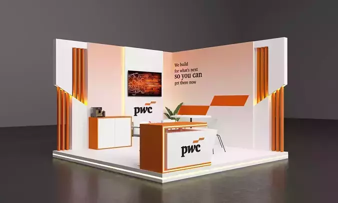 booth 4x4 open 2 side 3D model | CGTrader