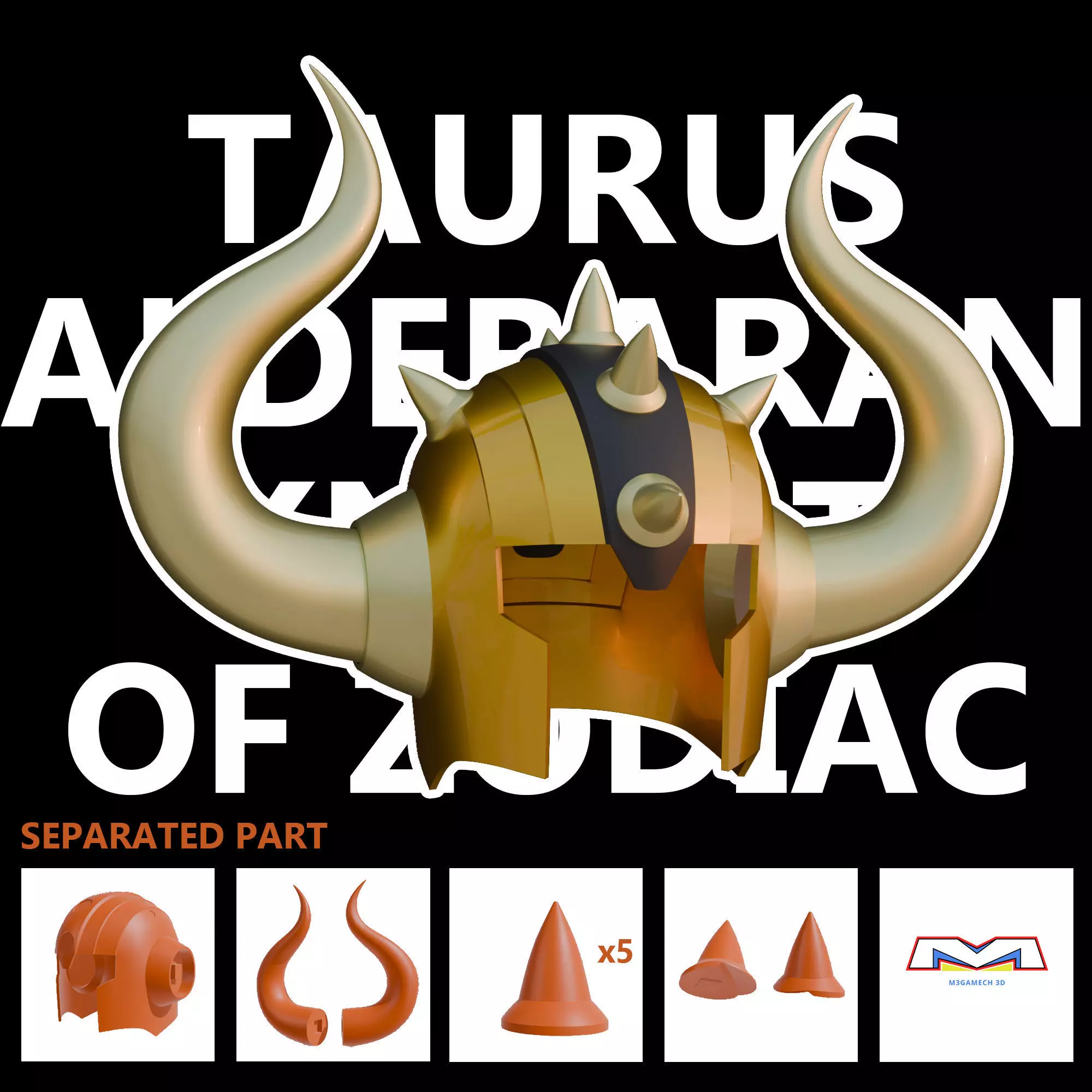 Aldebaran Taurus Gold Saint Seiya Helmet wearable for cosplay 3D model ...