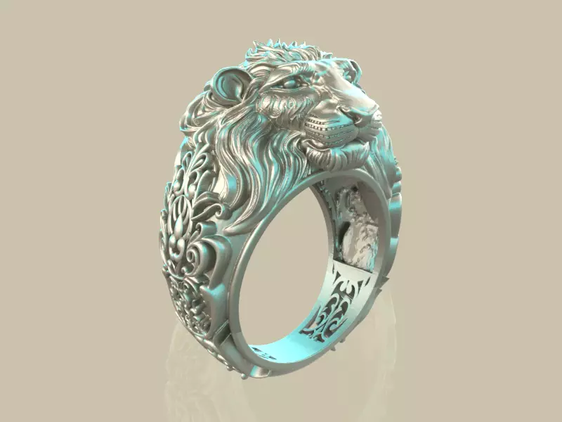 Without Stone Lion Ring 3D model 3D printable | CGTrader